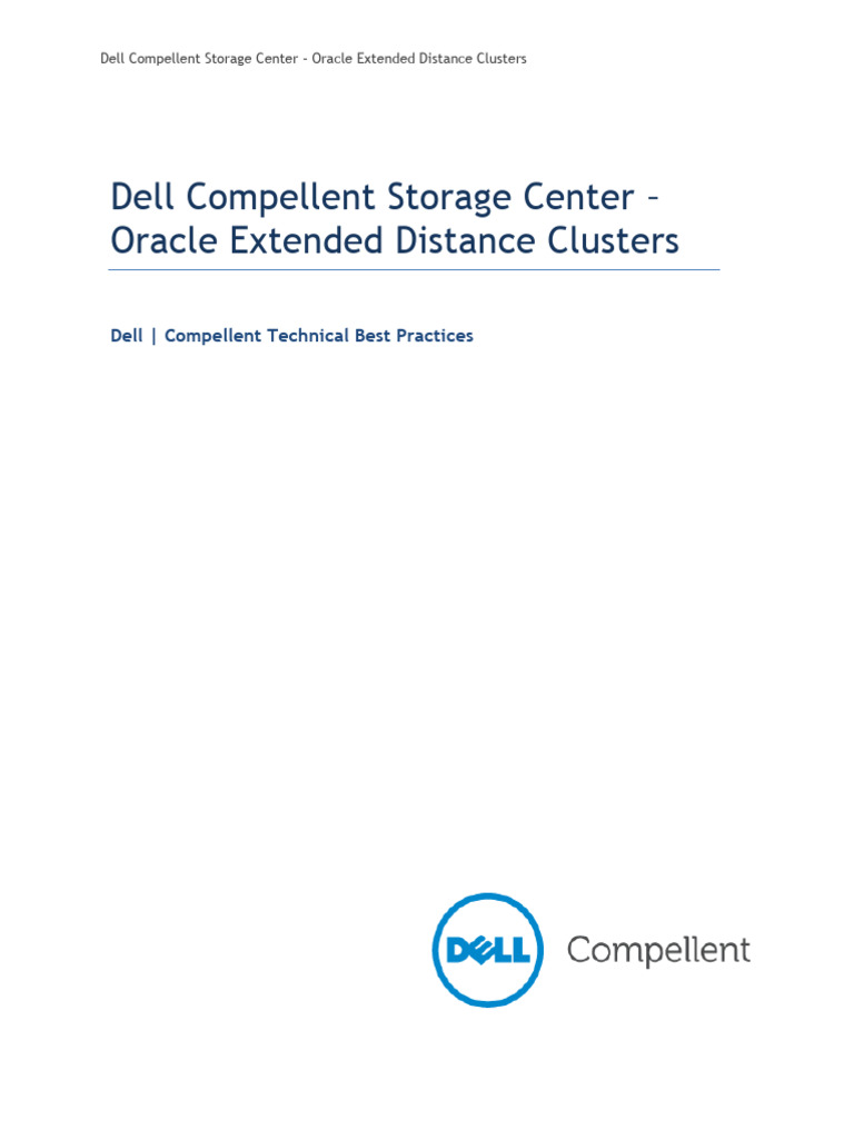 Dell Compellent - Oracle Extended Distance Clusters | PDF | Computer Cluster | Databases