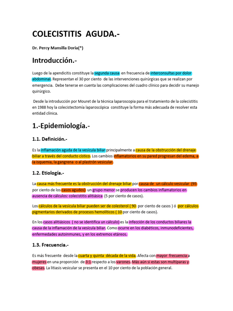 COLECISTITIS AGUDA | PDF | Bilis | Medicina COLECISTITIS AGUDA | PDF | Bilis | Medicina