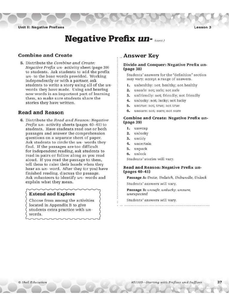 Prefixes Grammar Part | PDF
