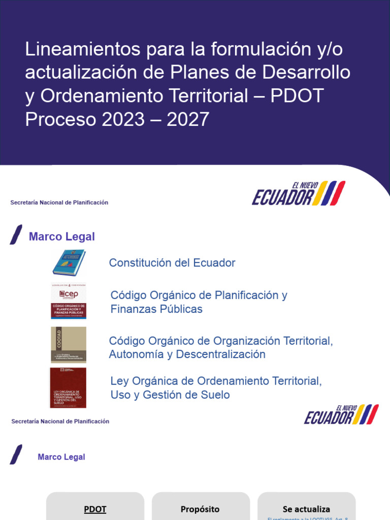 Lineamientos Pdot 2023 2027 v2 | PDF | Planificación | Evaluación
