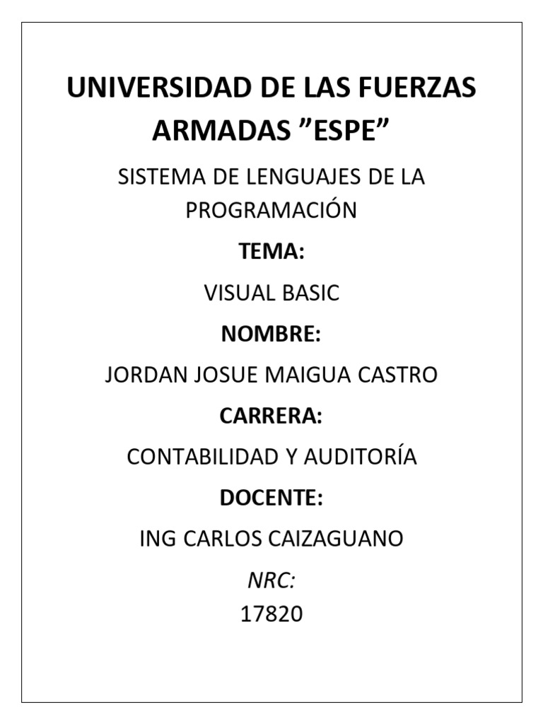 Guía de Programación en Visual Basic | PDF | Básico | Microsoft Excel