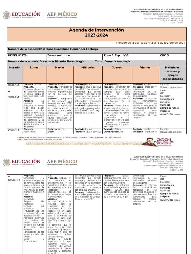 z6 Udeei 278 Agenda Hernandezlechugadianaguadalupe Del12al16defeb2024 ...
