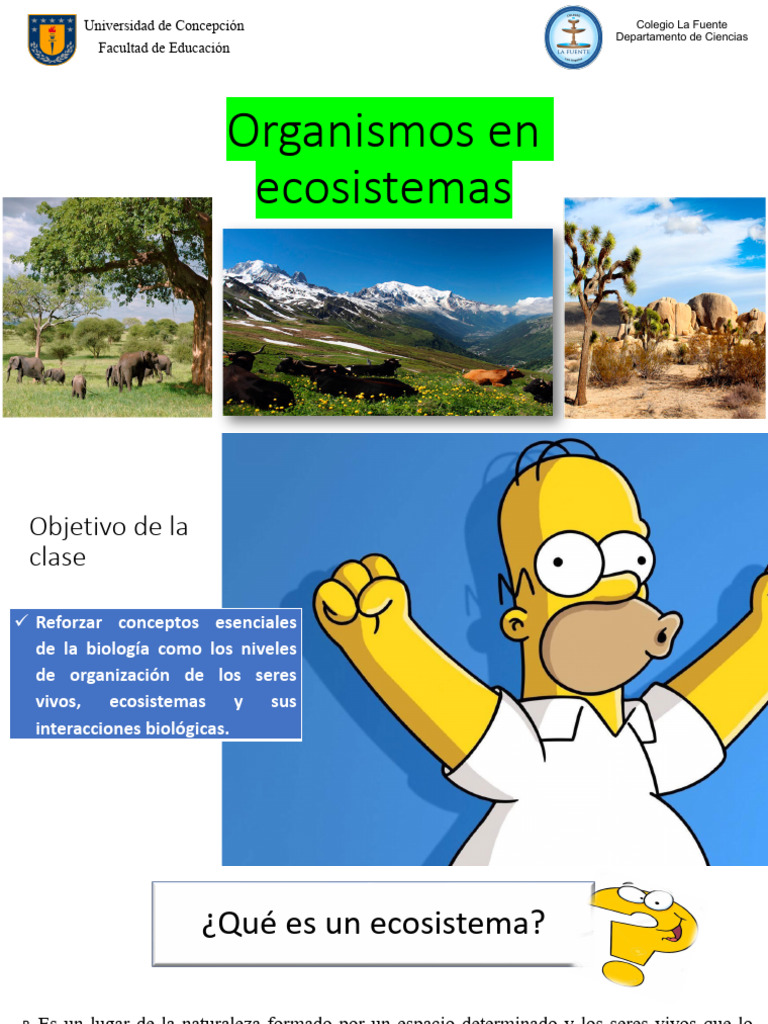 Clase N1 Organismos en Ecosistemas y Cambio Climatico | PDF | Ecosistema | Suelo