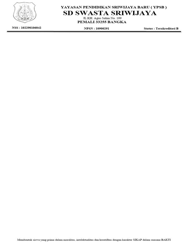 Kop Surat SD No - Colour | PDF