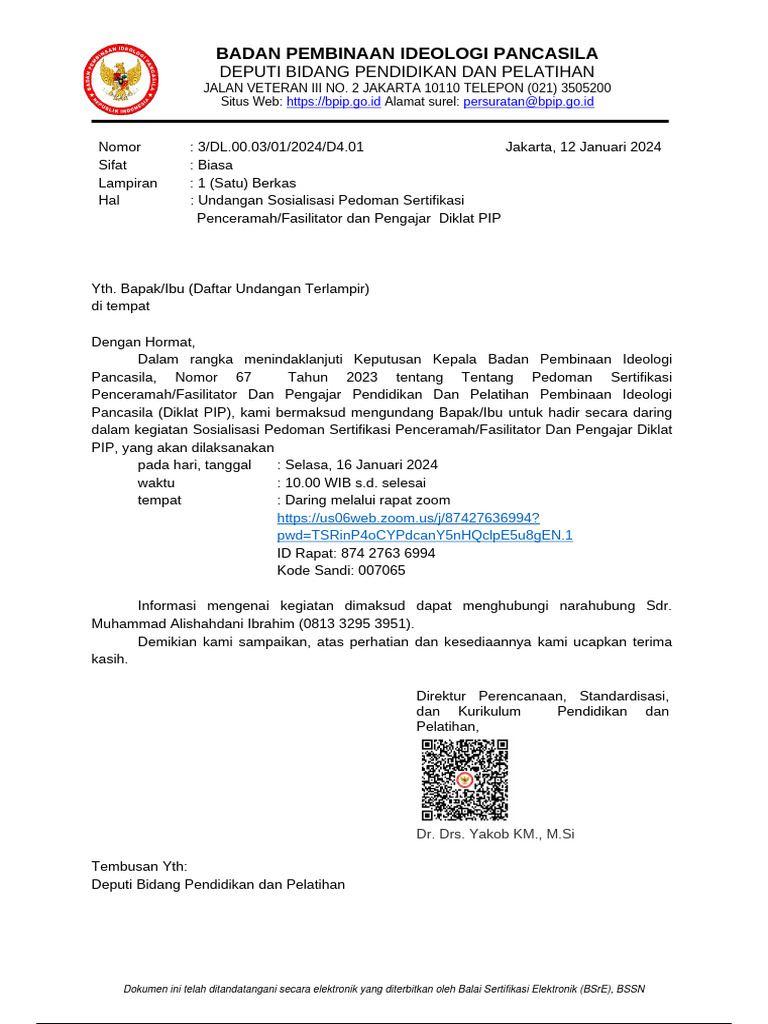 Contoh Surat Undangan Sosialisasi | PDF