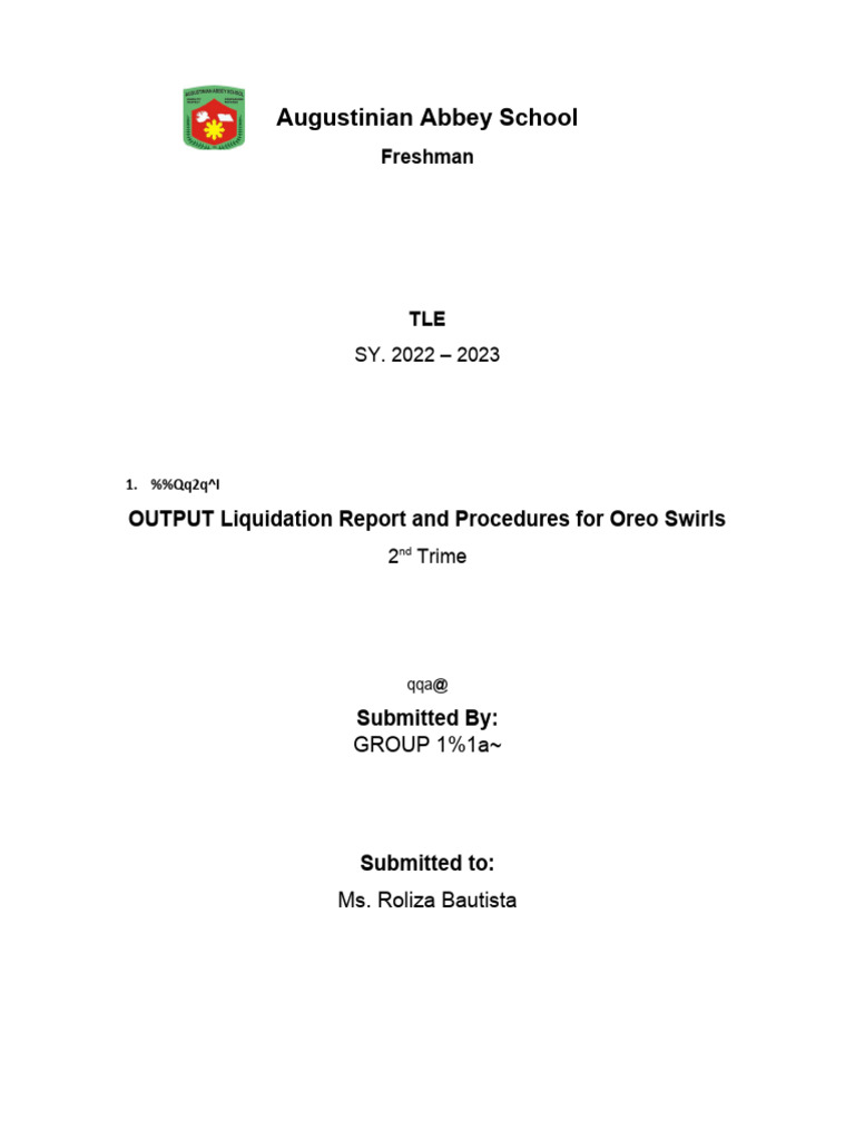 TLE OUTPUT Liquidation Report and Procedures | PDF