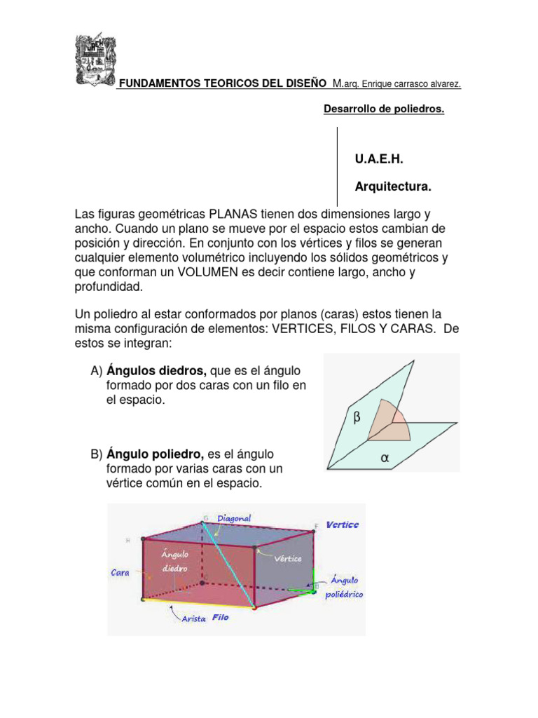 Poliedros | PDF | Geometría | Geometría del plano euclidiano
