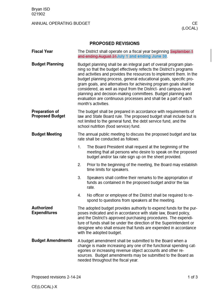 Bryan ISD Budget Realignment | PDF | Fund Accounting | Economies