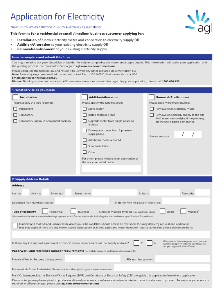 Electricity Application Form | PDF | Fee | Electrical Engineering