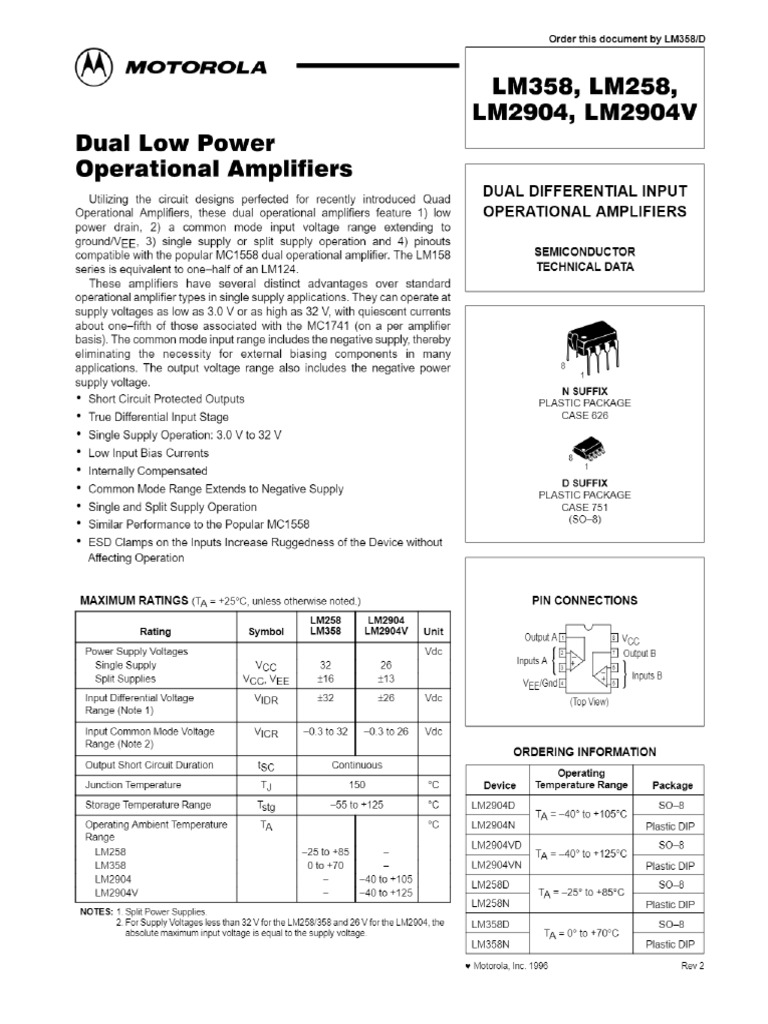 LM358 PDF, LM358 Description, LM358 Datasheet, LM358 View - ALLDATASHEET | PDF