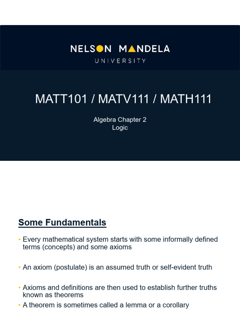 Lecture 3 | PDF | Theorem | Axiom