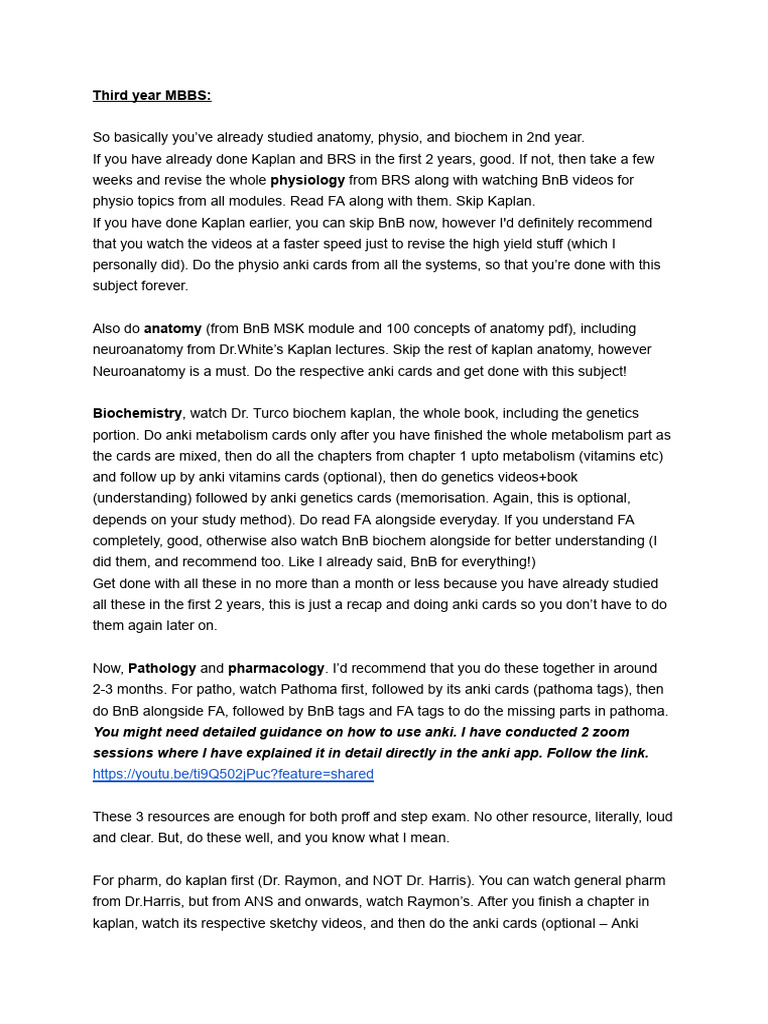 Third Year MBBS- Step 1 | PDF