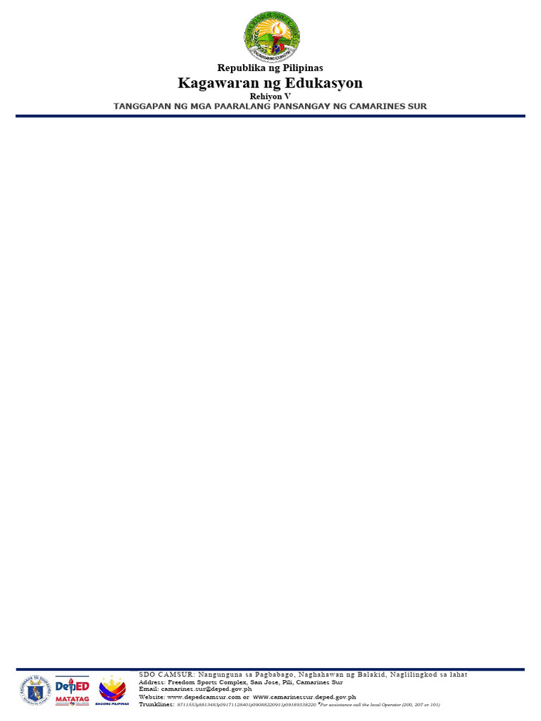 DepEd Cam Sur Logo Tagalog 3 | PDF