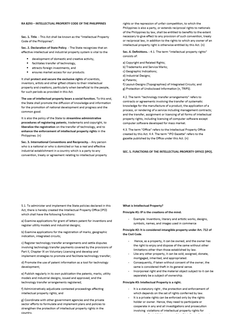 IP OUTLINE February 8 2024 | PDF | Intellectual Property | Patent