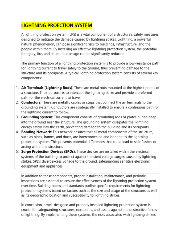 Lightning Proection System1 | PDF | Lightning | Electromagnetism