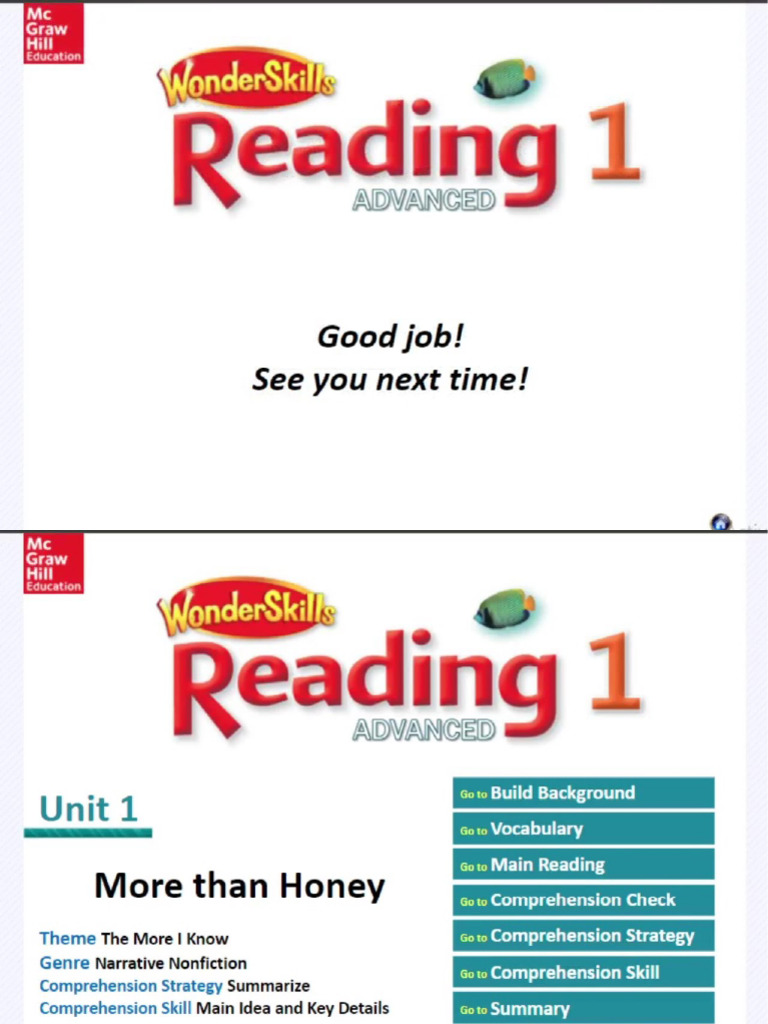 Wonderskills Reader Advanced 1 Unit 1 | PDF
