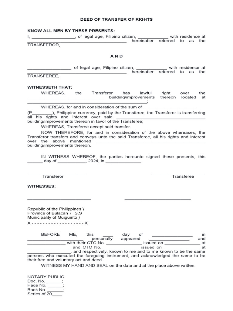 Property Rights Transfer Document | PDF | Finance & Money Management | Law