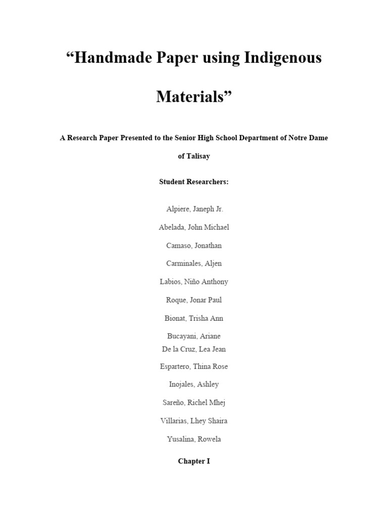 Handmade Paper Using Indigenous Materials - Edited1 | PDF | Paper ...