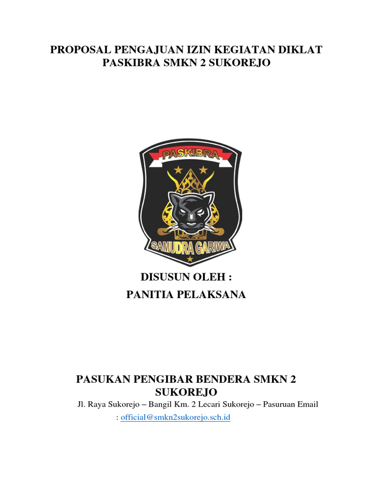 Proposal Izin Kegiatan Diklat Paskib2 | PDF