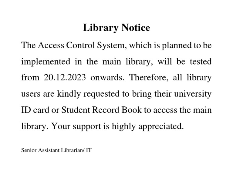 Library Notice | PDF