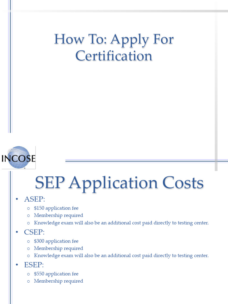 How To Apply INCOSE ASEP-CSEP Certification | PDF | Career & Growth