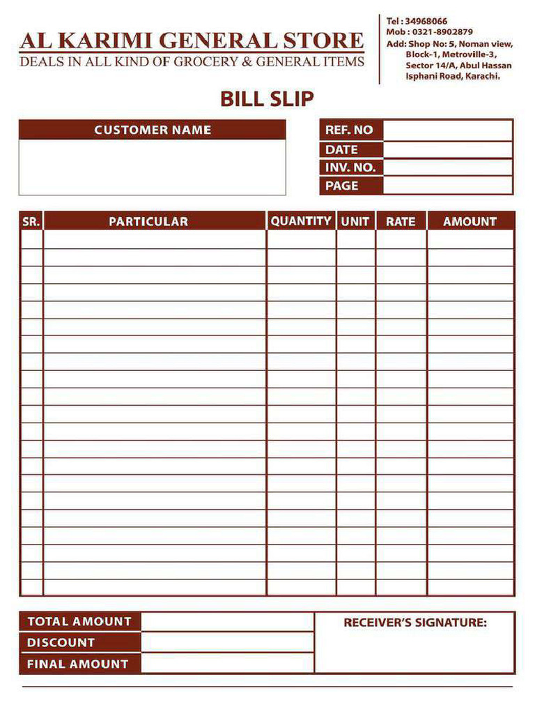 Jarifaly123 - I Will Design Receipt Book, Shop Paper, Cash Memo and ...