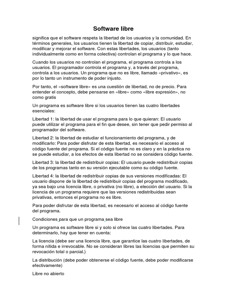 Software Libre | Descargar gratis PDF | Software libre | Distribución de Linux