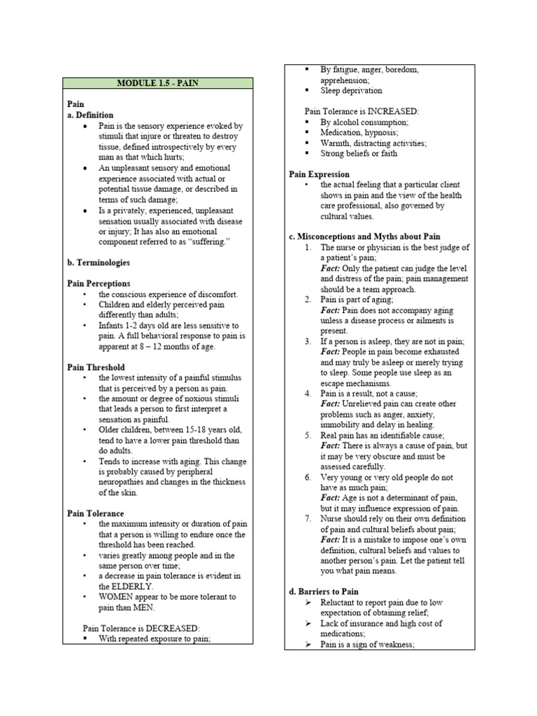 Module-1-5 2 | PDF | Pain | Analgesic