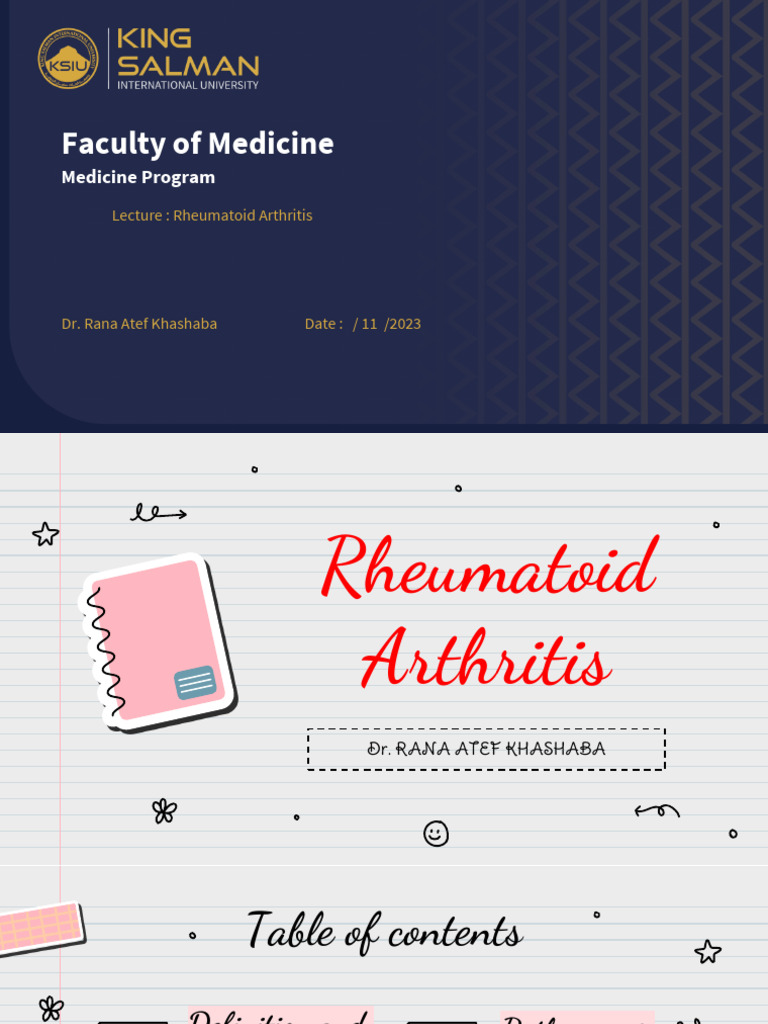 Faculty of Medicine | PDF | Rheumatoid Arthritis | Arthritis