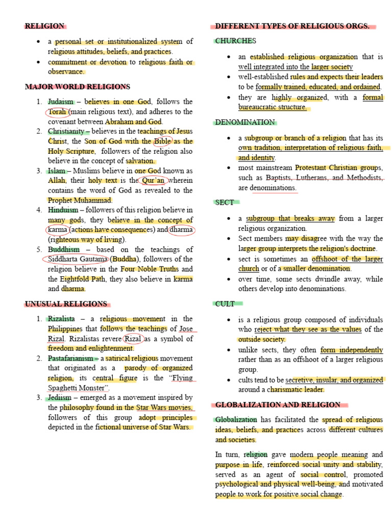 RELIGION | PDF | Christian Denomination | God