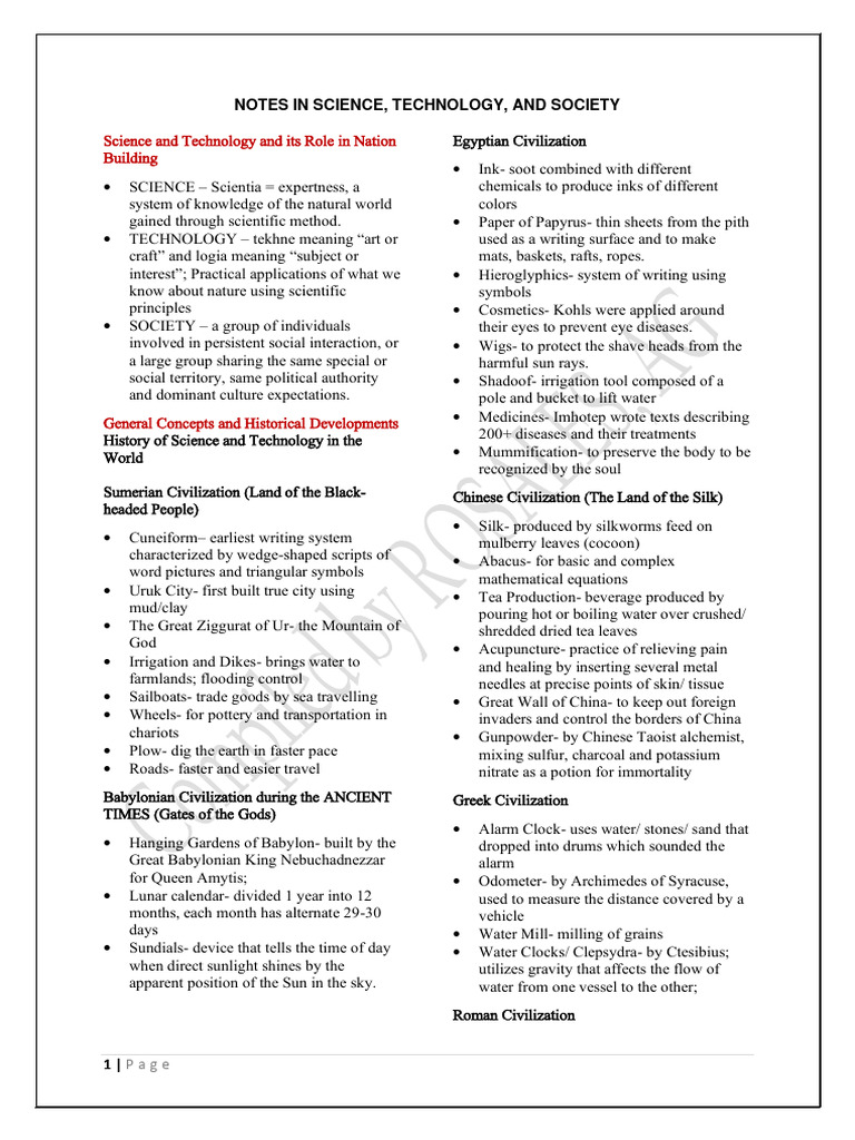 Sts Notes Pdf