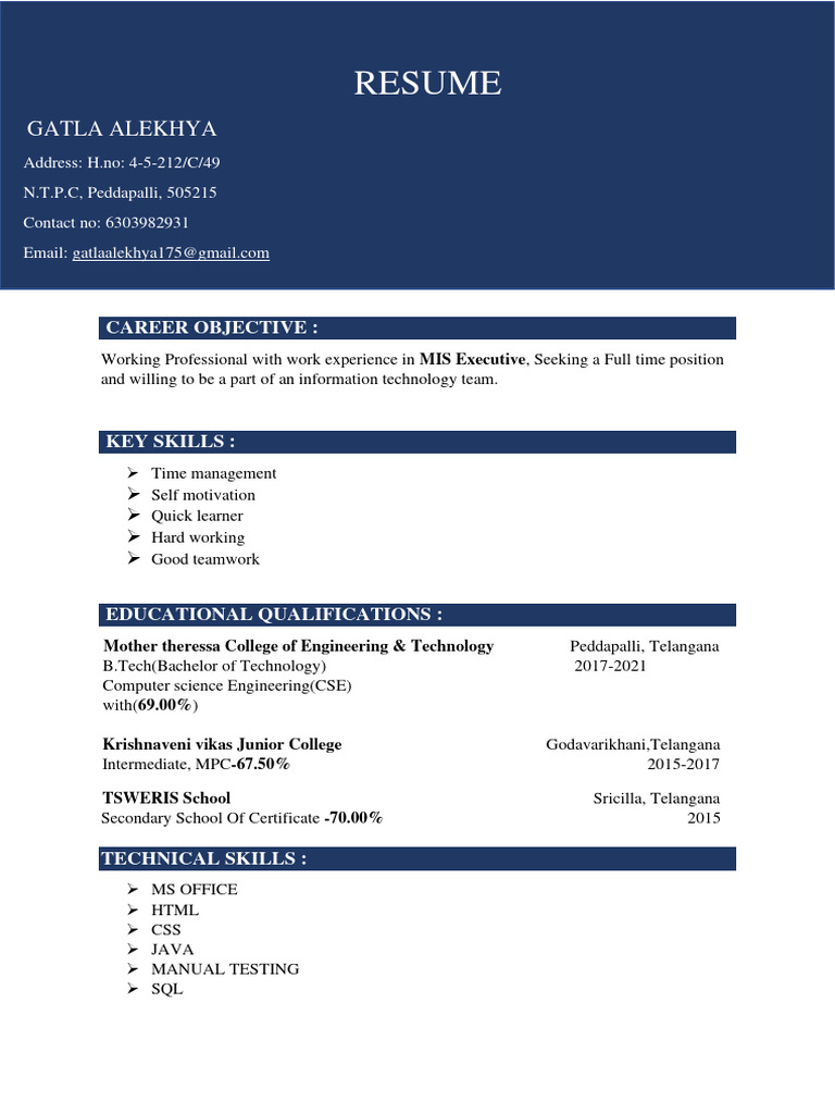Alekhya Resume | PDF | Sql | Databases