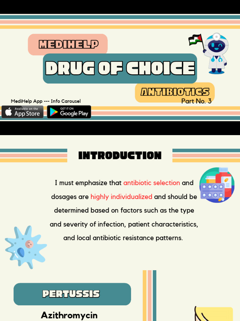 Drug of Choice Antibiotics Part 3 | PDF | Chemistry | Dose (Biochemistry)