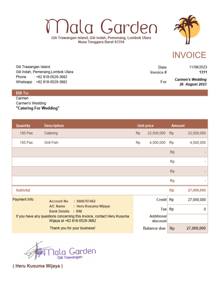 Catering | PDF | Accounting | Money