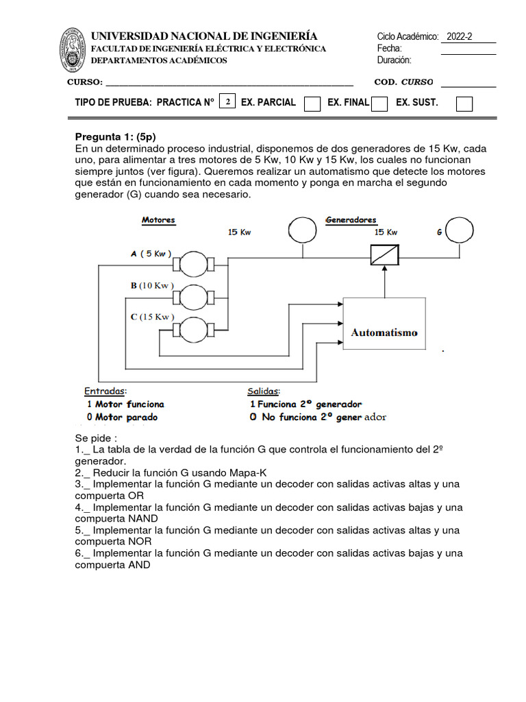 Practica Calificada 2 | PDF | Puerta lógica | Electrónica