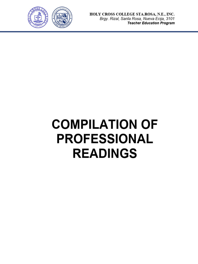 Compilation of Professional Readings | PDF | Teachers | Learning