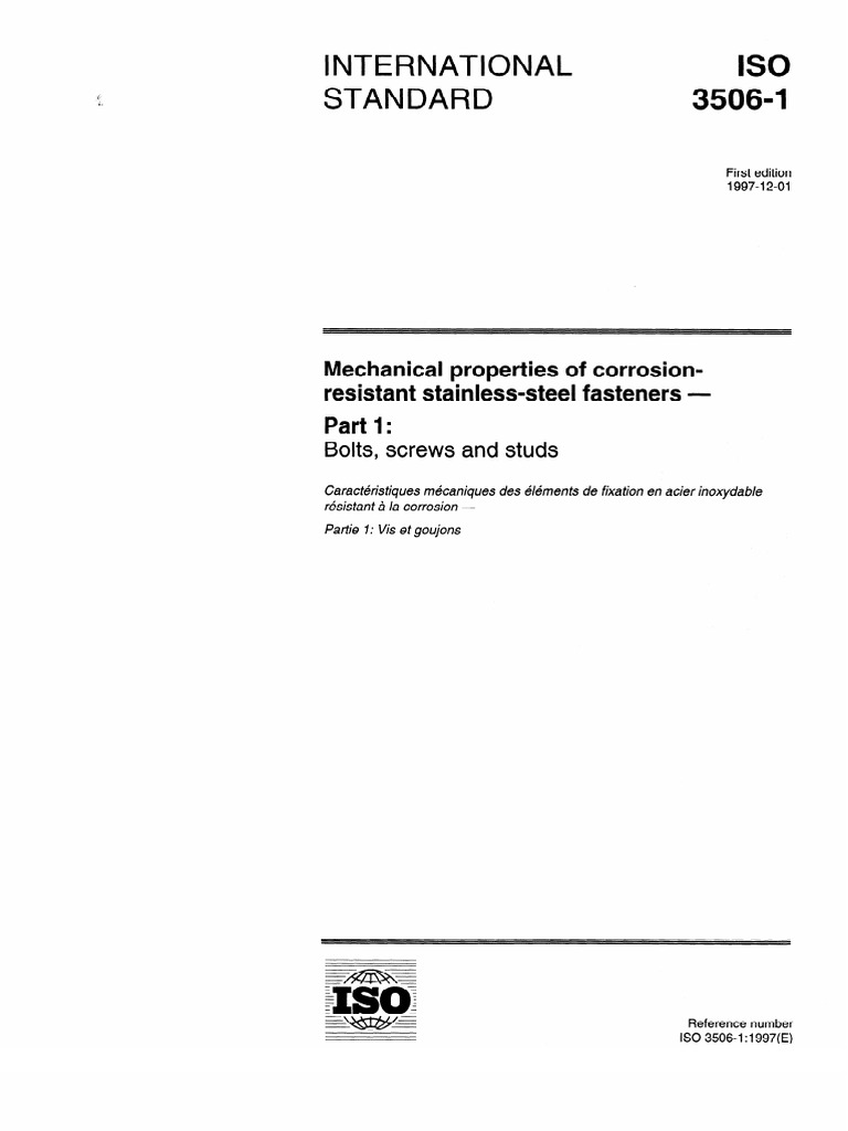 3506 - 1e Stainless Screw Standard | PDF | Screw | Steel