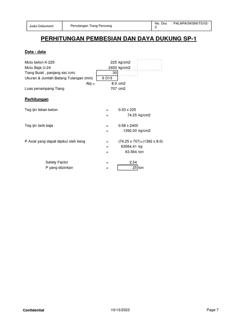 Perhitungan Bored Pile | PDF