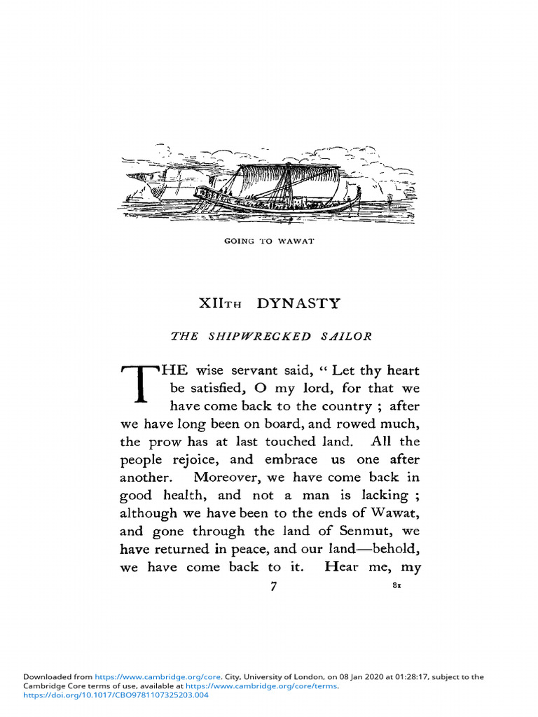 Petrie W.M.F., The Shipwrecked Sailor | PDF | Thou