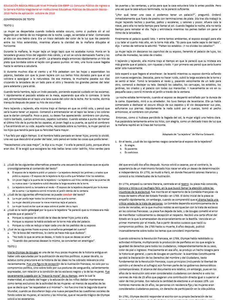 PUN 2018 MOMBRAMIENTO Primaria C04 | PDF