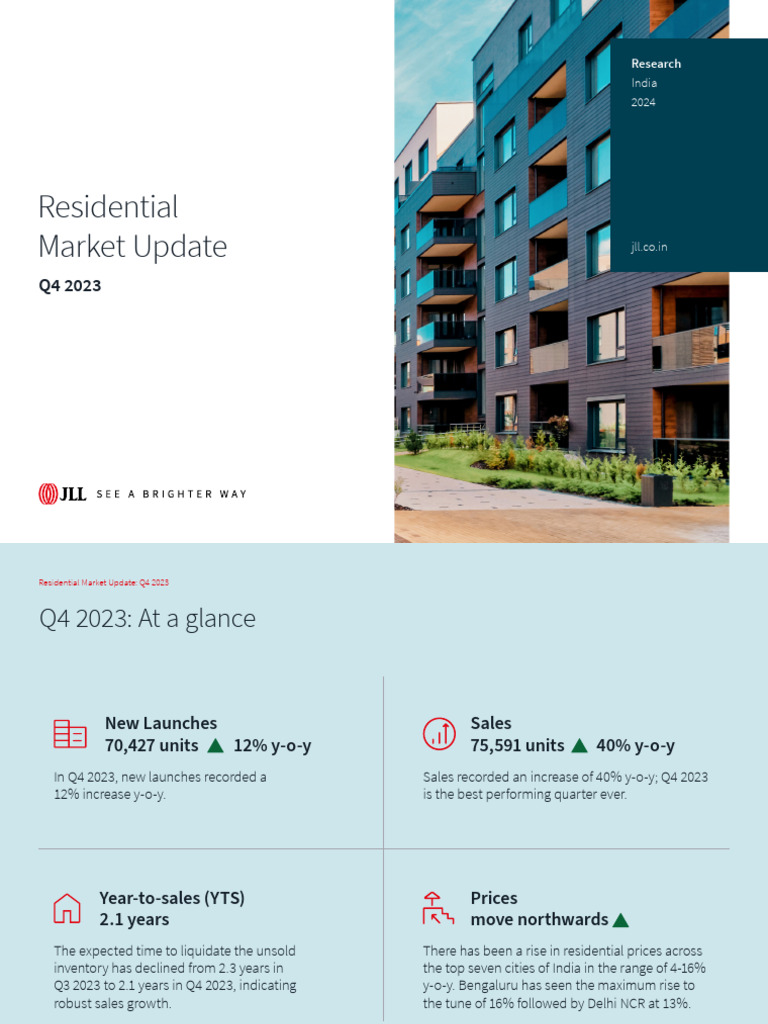 JLL q4 2023 Residential Market Update Final | PDF | Mumbai | Delhi