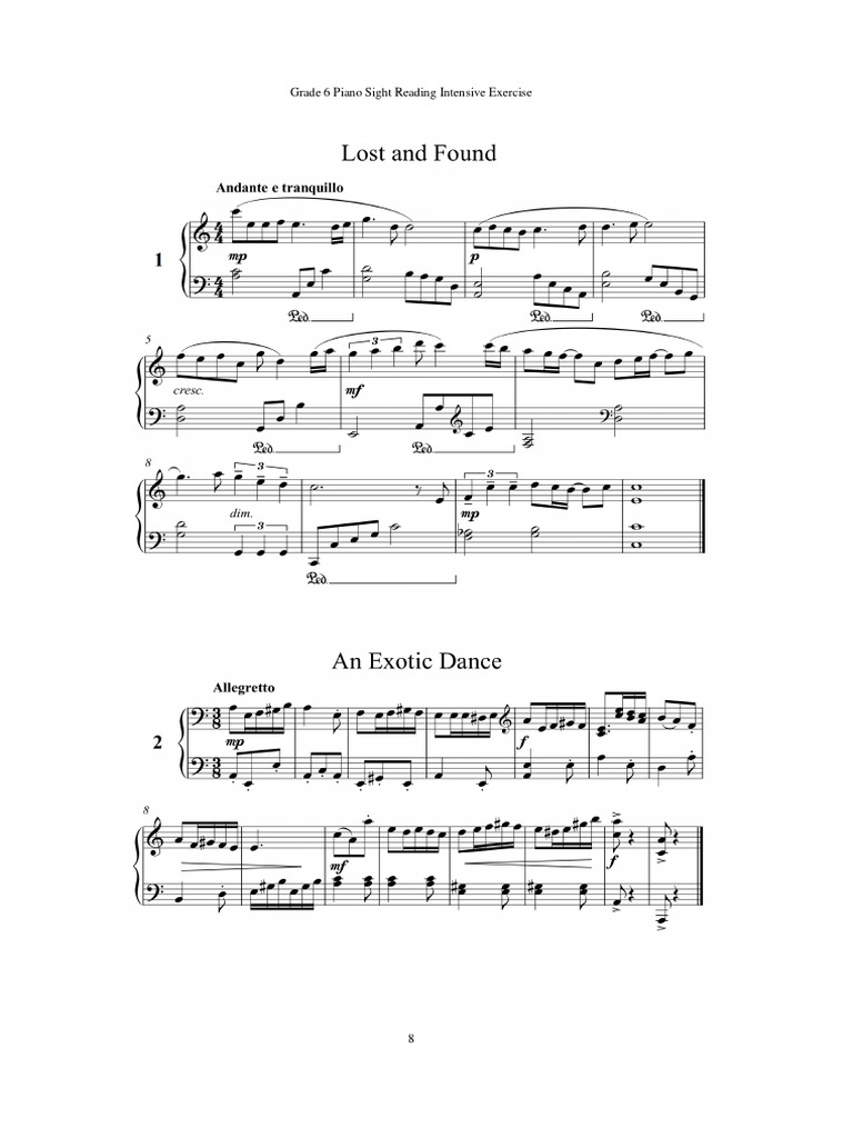 Grade 6 Sight Reading Intensive Exercise | PDF Grade 6 Sight Reading Intensive Exercise | PDF