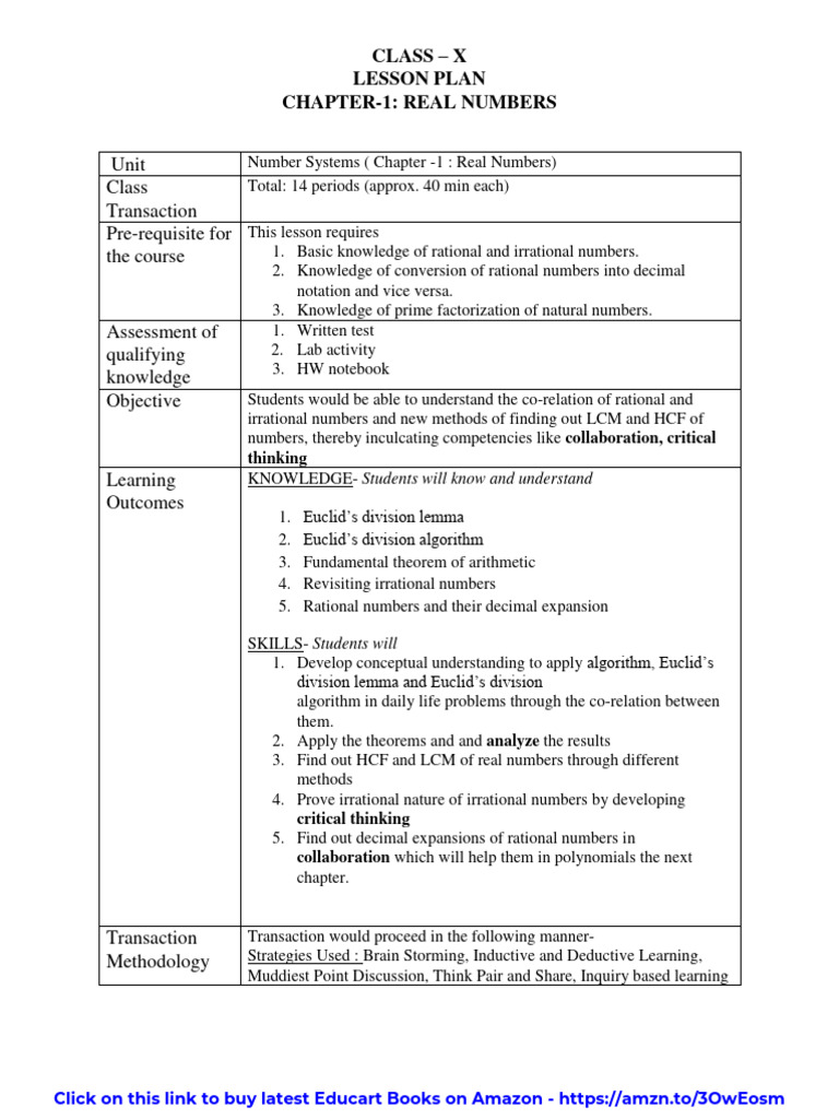 Chapter 1 Real Numbers (JNV) | Download Free PDF | Learning | Mathematics