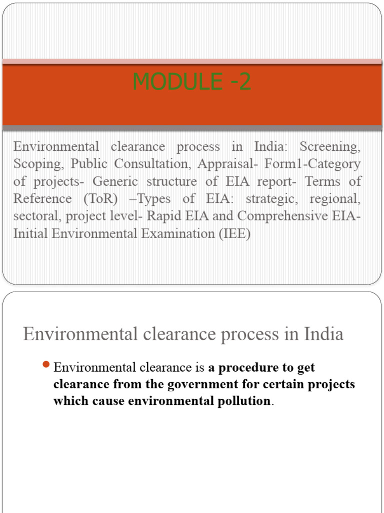 EIA-Module 2 | PDF | Environmental Impact Assessment | Policy