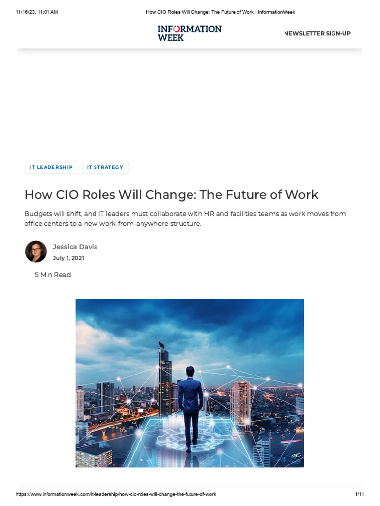 How CIO Roles Will Change - The Future of Work - InformationWeek | PDF | Cloud Computing | Chief ...