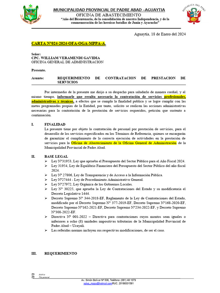 Modelo de Solicitud de Requerimiento | PDF | Ciencias Políticas ...