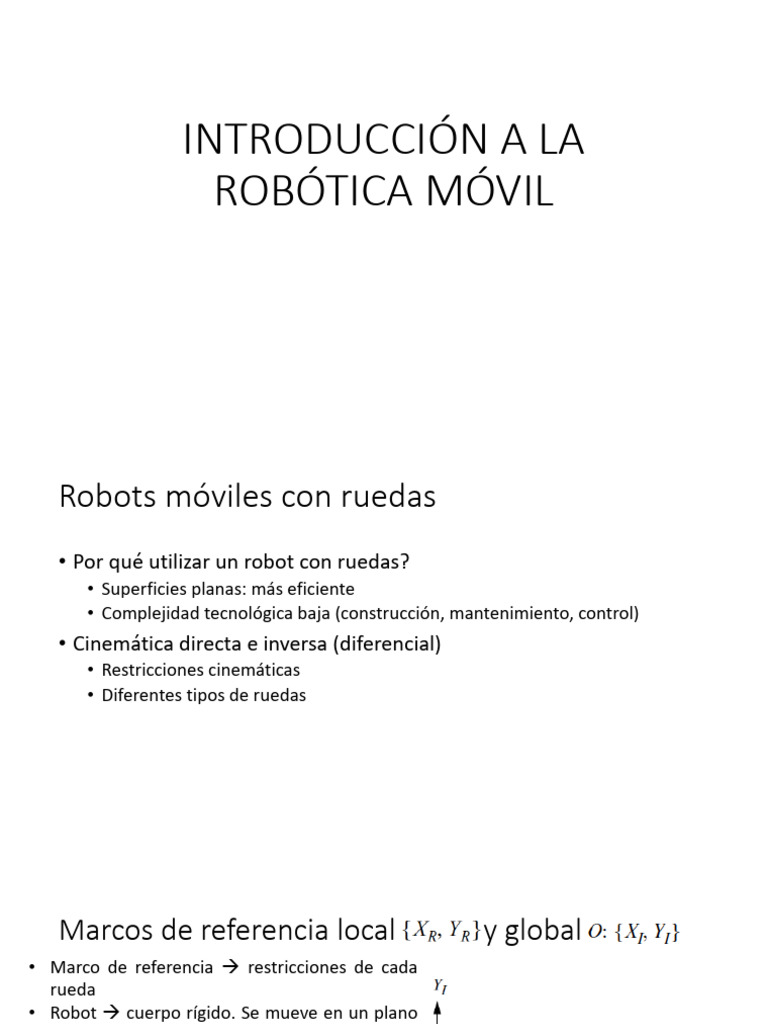 2 Robots Moviles Modelo Cinemático | PDF | Cinemática | Rotación