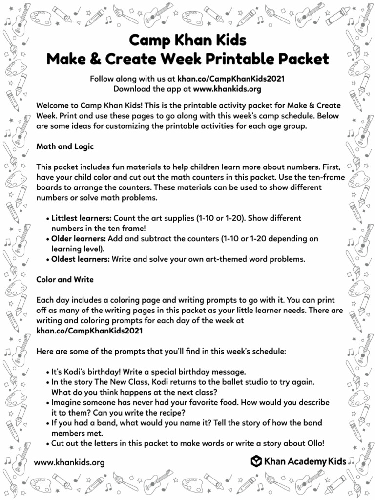 KhanKids MakeAndCreate | PDF