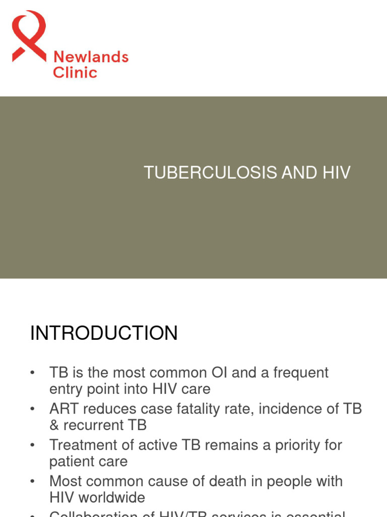 8 - HIV and TB 2018 For Drs | PDF | Tuberculosis | Infection