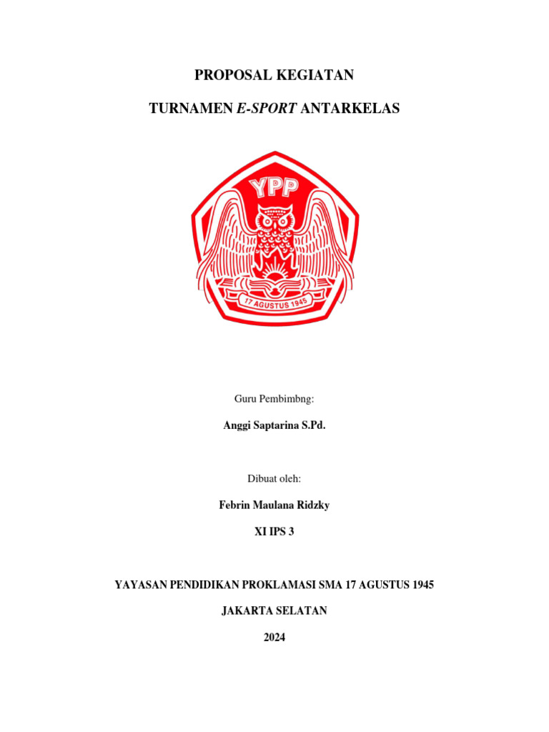 Proposal Kegiatan Turnamen Esport | PDF
